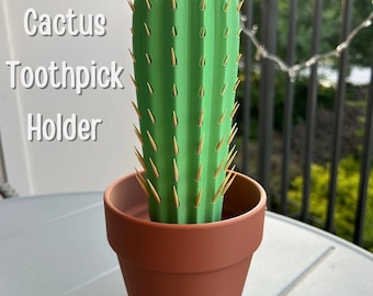 3D Printed Cactus Toothpick Holder - Spring Mechanism to Extend ...