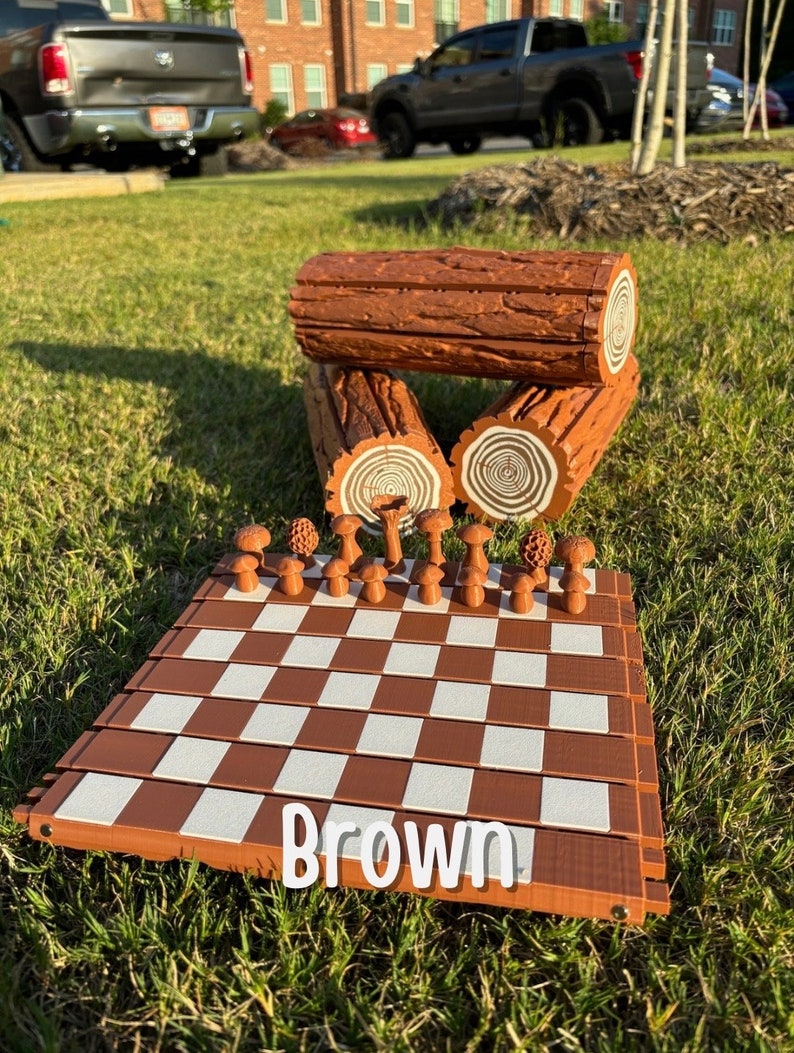 Forest Chess & Checkers Set - Etsy