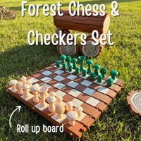 Forest Chess & Checkers Set - Etsy
