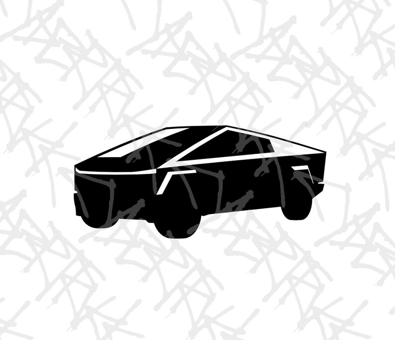 Tesla Cybertruck Silhouette High Contrast Digital Vector Art Image: PNG ...
