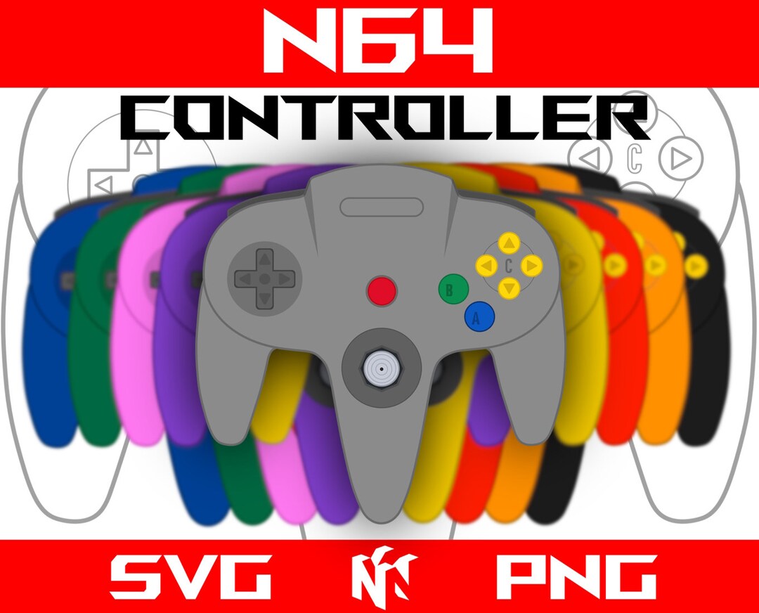 N64 Controller Digital Vector Clip Art SVG PNG - Etsy
