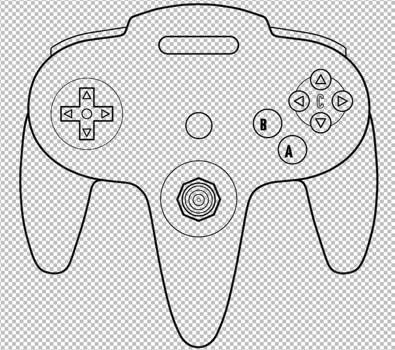 N64 Controller Digital Vector Clip Art SVG PNG - Etsy