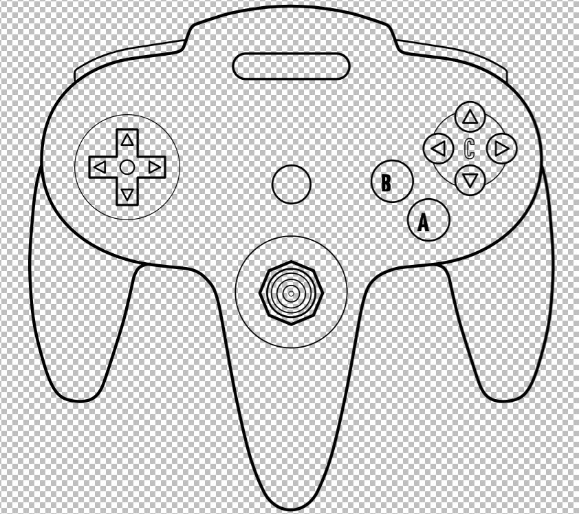 N64 Controller Digital Vector Clip Art SVG PNG - Etsy