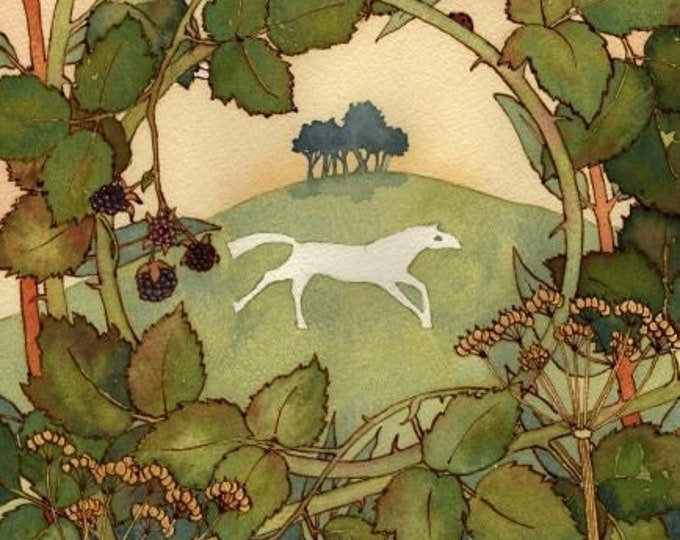 White Horse Hill, Print From the Green Wheel Oracle 7 X 10 - Etsy