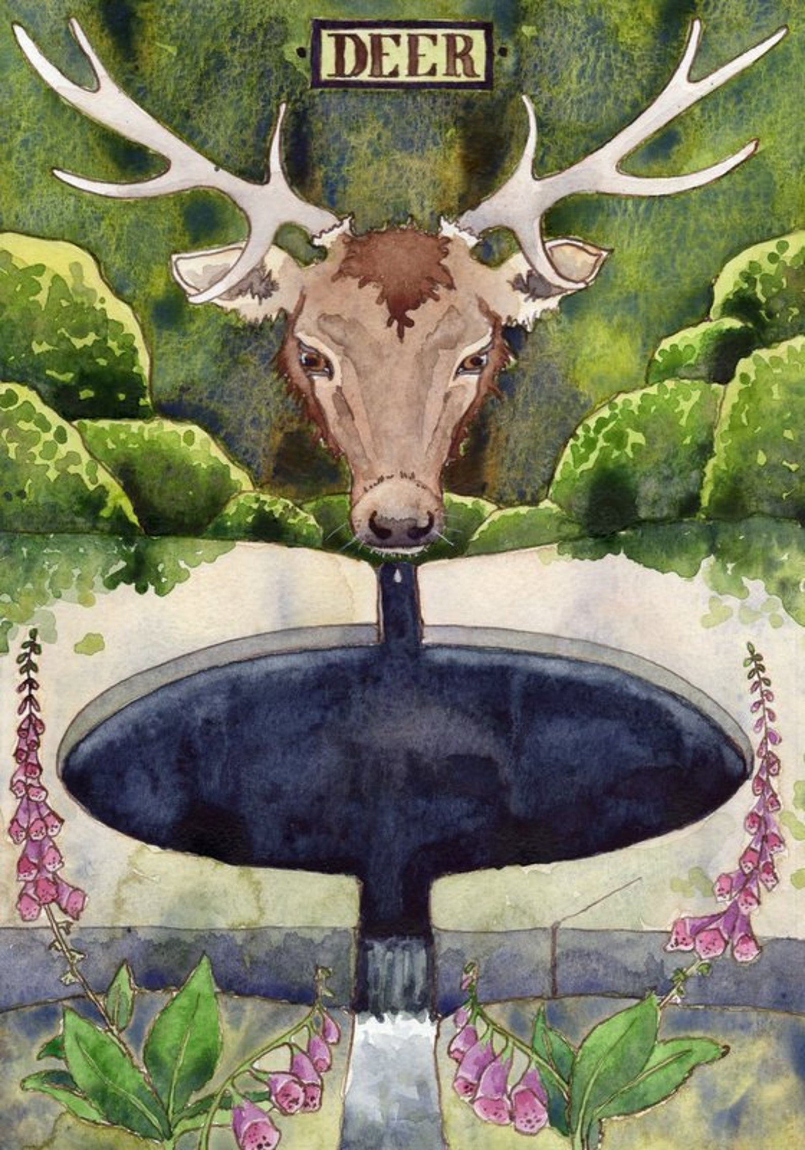 A4 Print 'deer' From the Green Wheel Oracle - Etsy