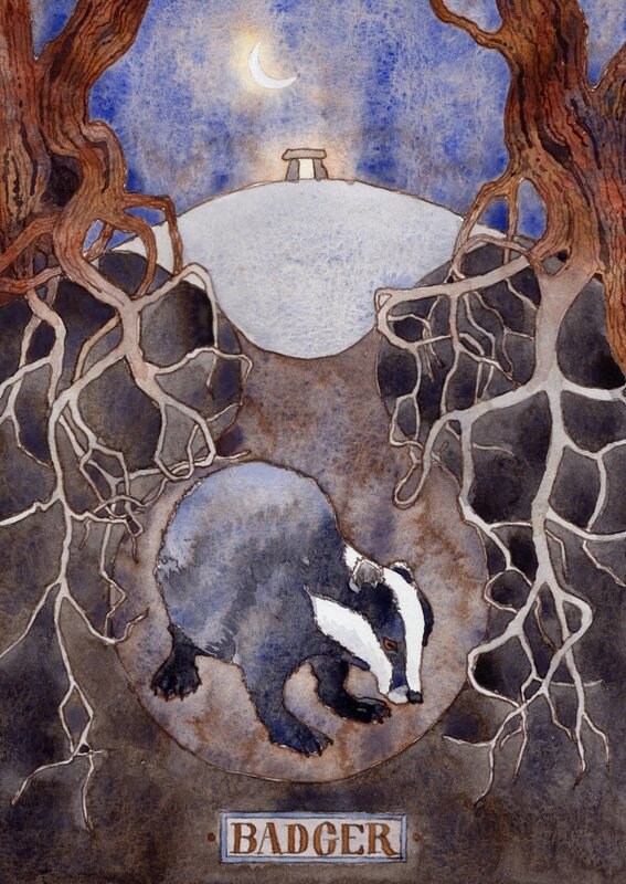 A4 print 'Badger' from The Green Wheel Oracle | Etsy