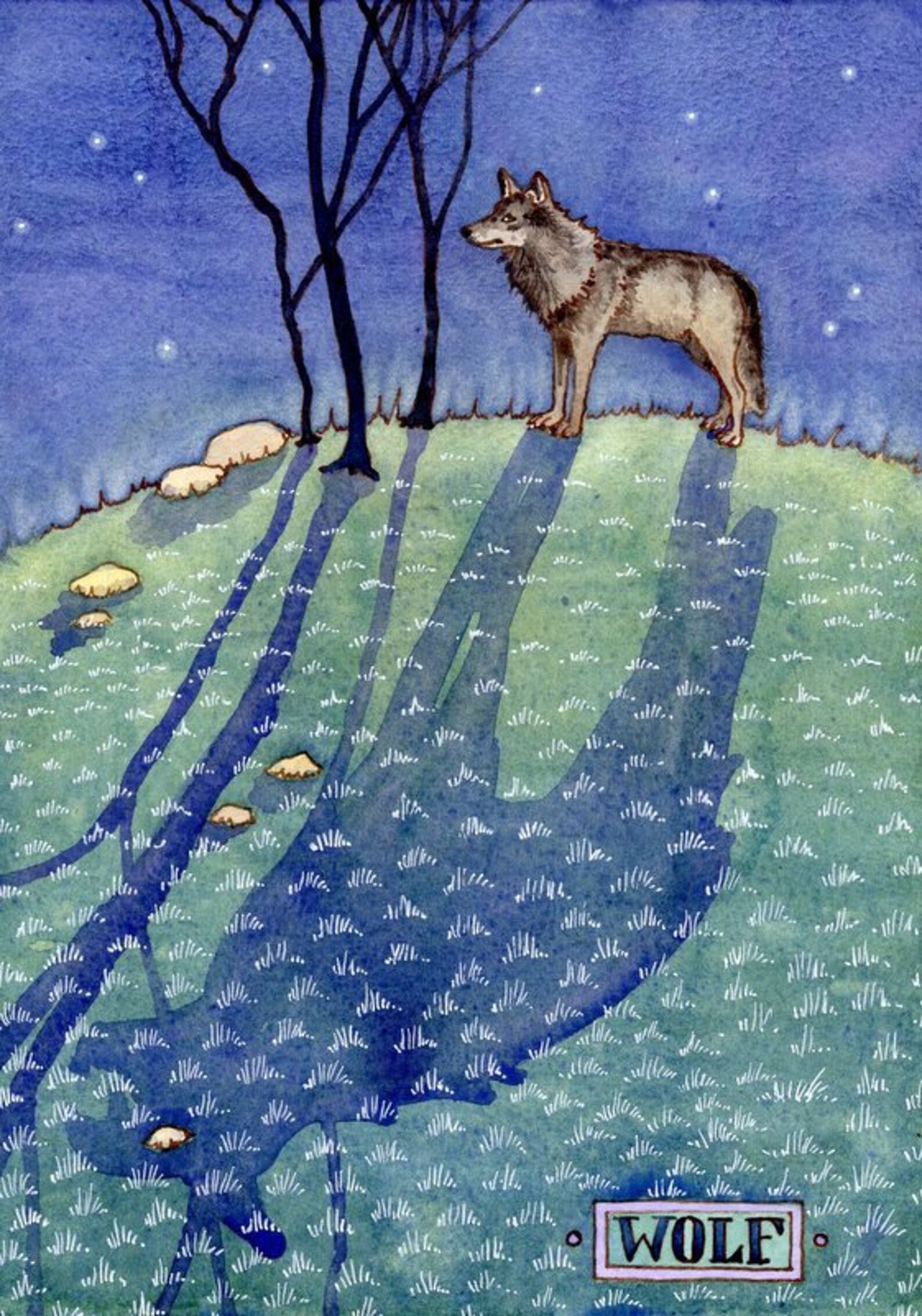 A4 Print 'wolf' From the Green Wheel Oracle | Etsy