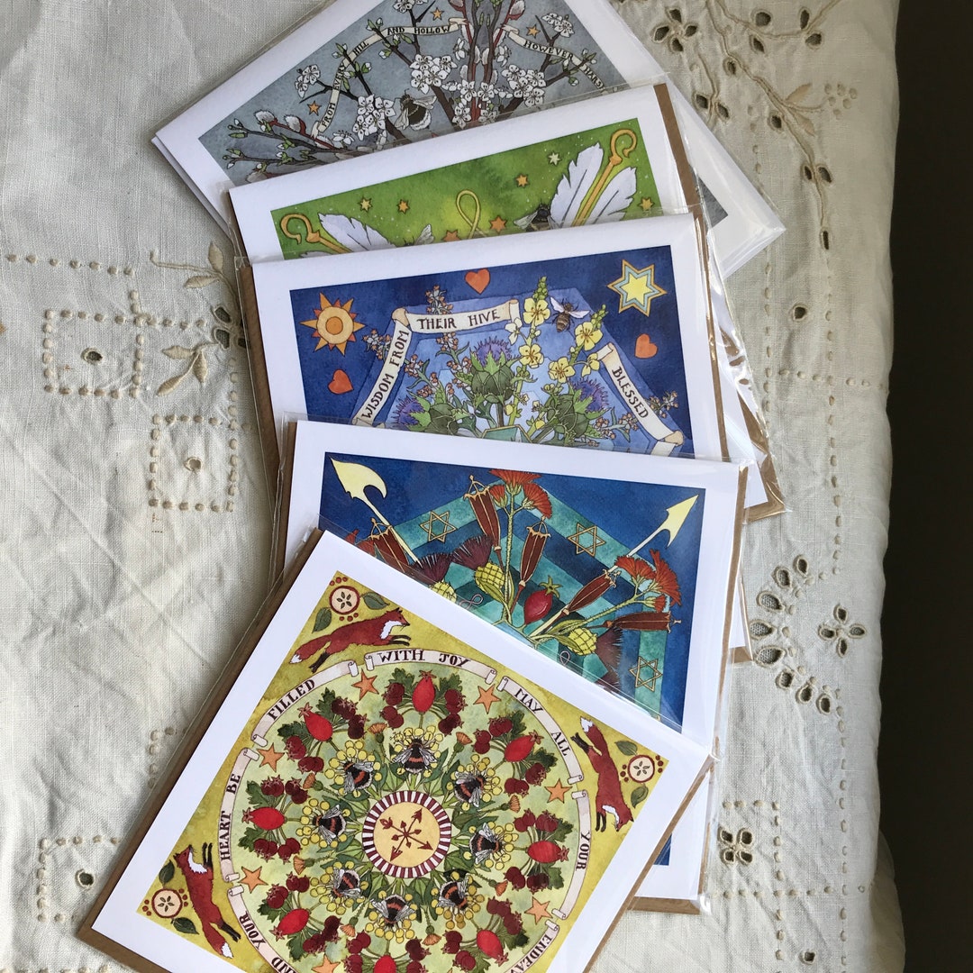 Set of 5 Blank Cards Bee Pack - Etsy