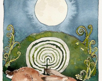 Jackalope Jackrabbit Hare Print - Etsy