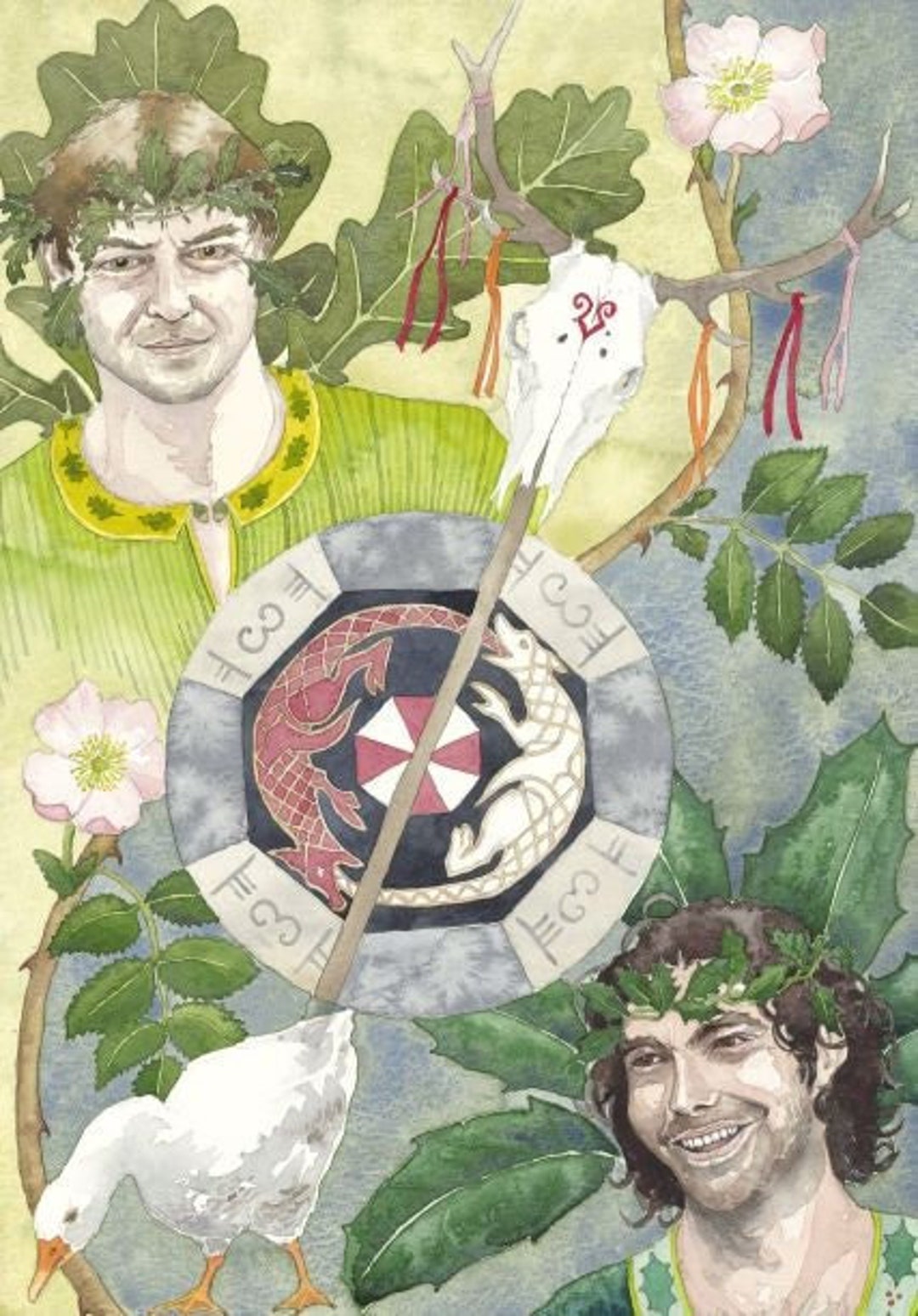 The Holly King and the Oak King, Print From the Green Wheel Oracle 7 X ...