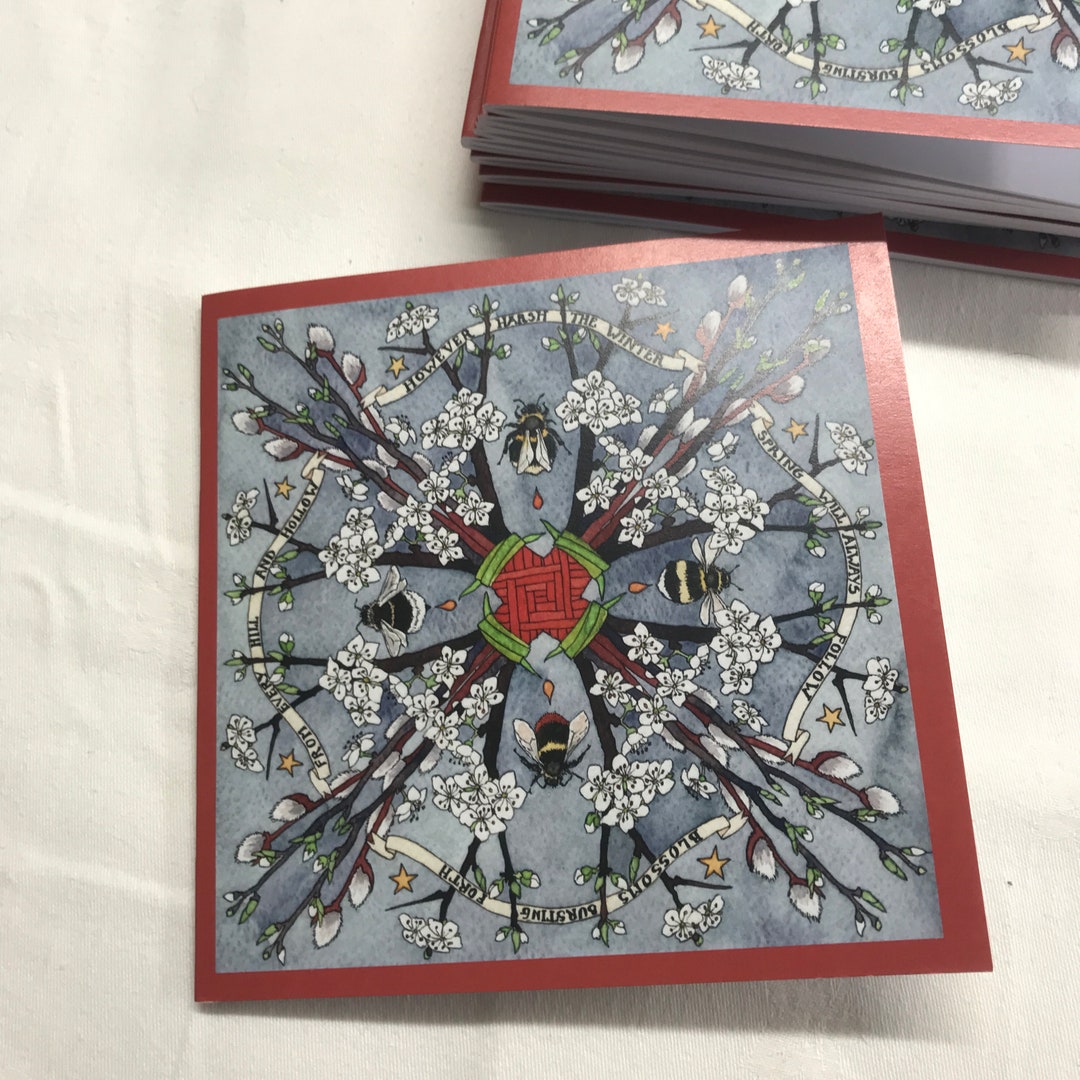 Small Square Notebook, Blackthorn Blessing, Blank Pages 100% Recycled ...