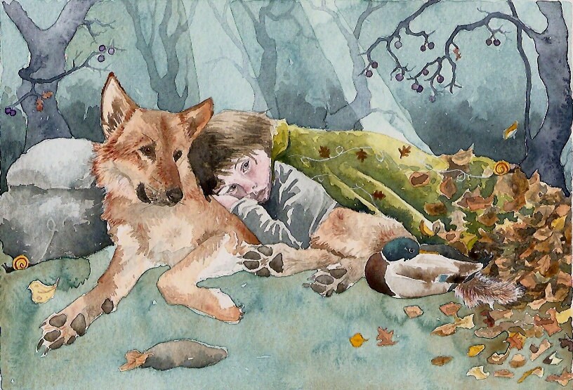 Wolf Boy , Fantasy Illustration, A4 Archival Print - Etsy