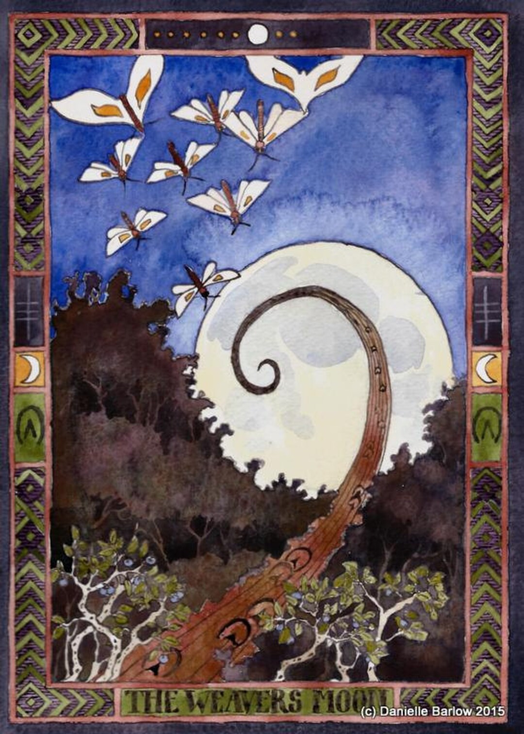 A4 Print 'weavers Moon' From Original 13 Moons Series - Etsy
