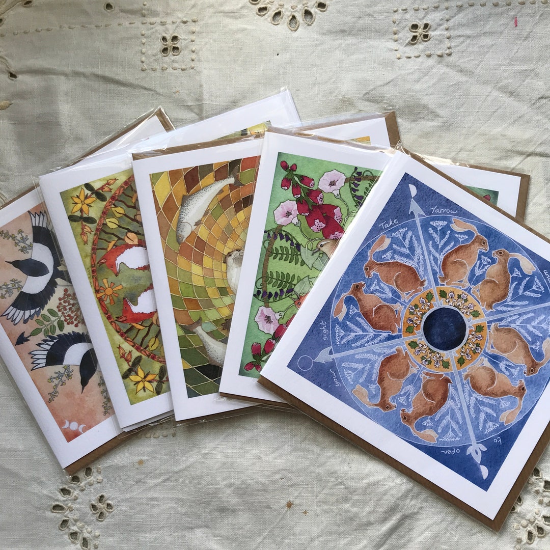 Set of 5 Blank Cards Creature Set - Etsy