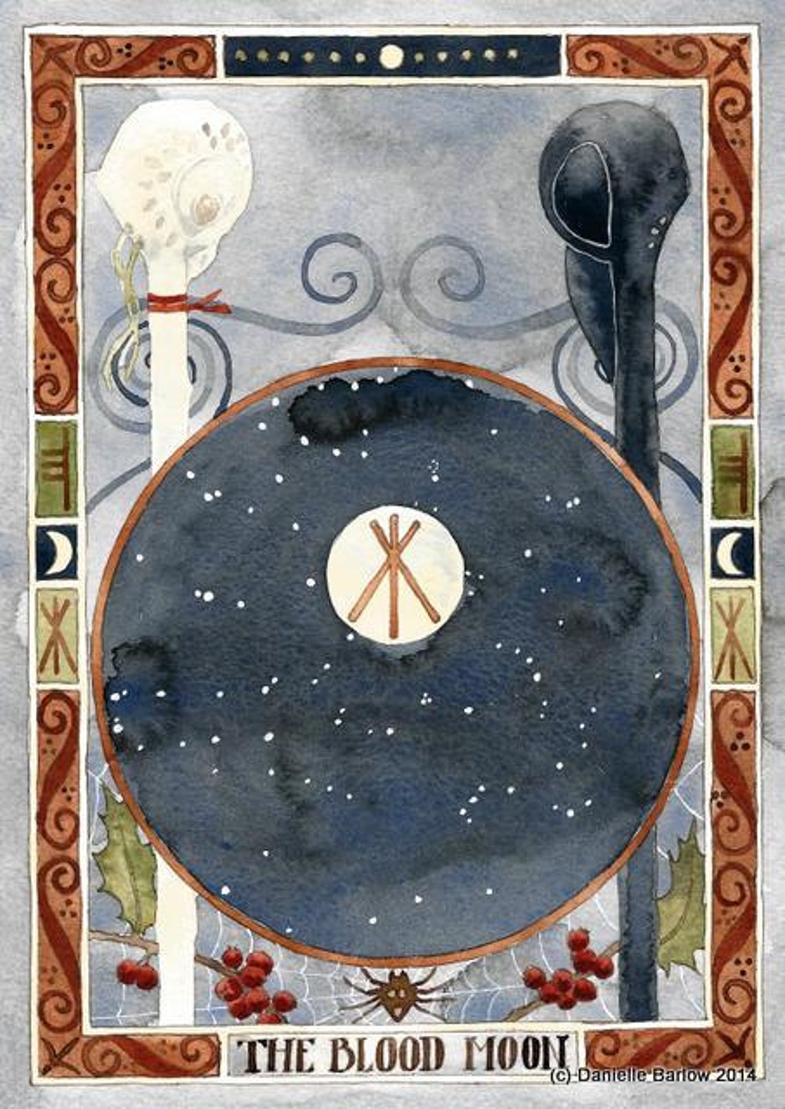 A4 Print 'blood Moon' From Original 13 Moons Series - Etsy