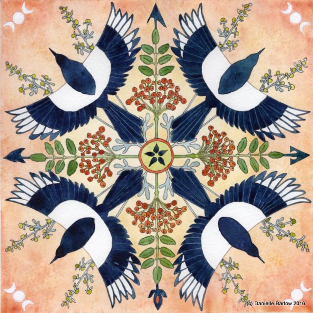 Magpie Magic A4 Print - Etsy