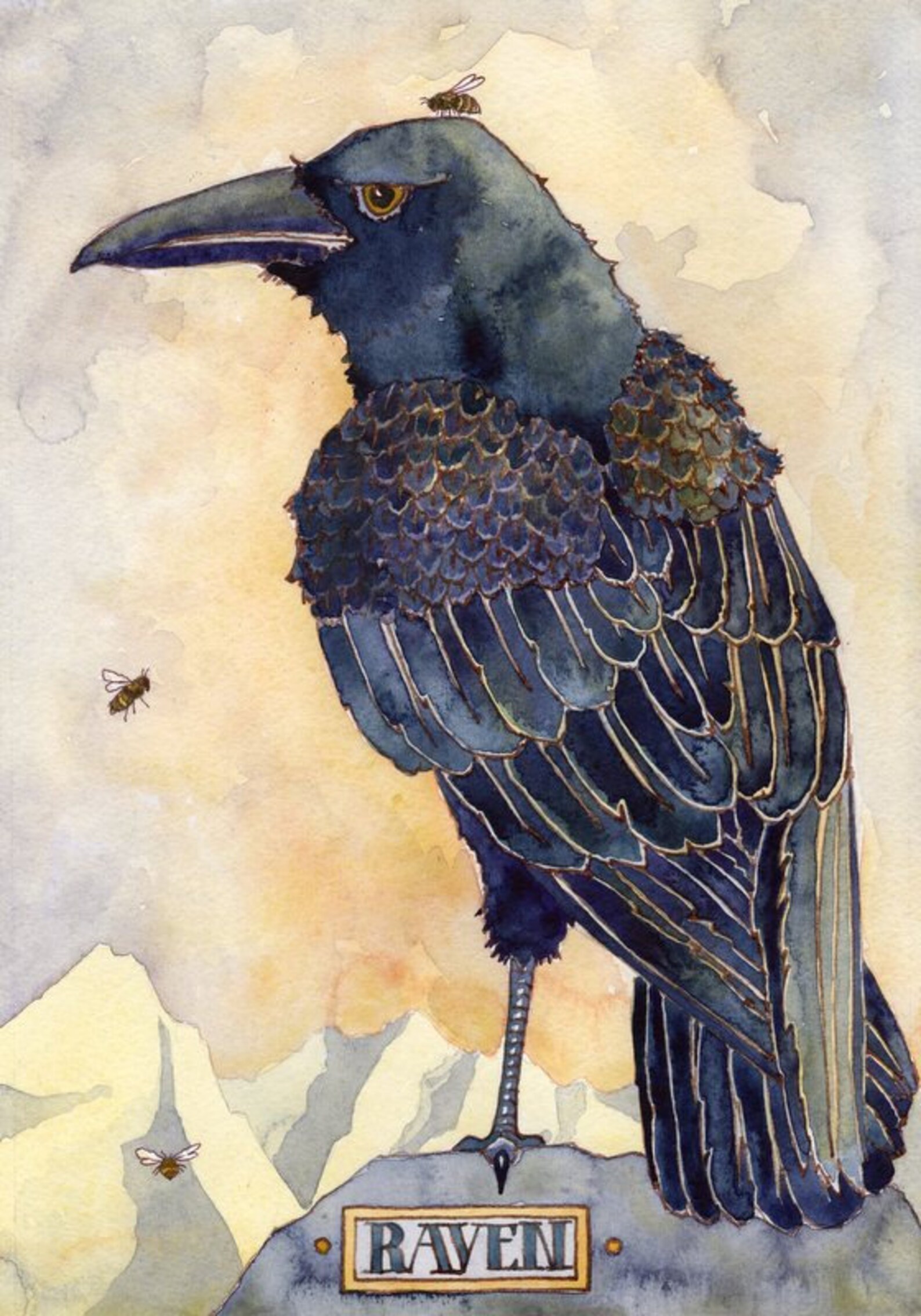 A4 Print 'raven' From the Green Wheel Oracle - Etsy UK