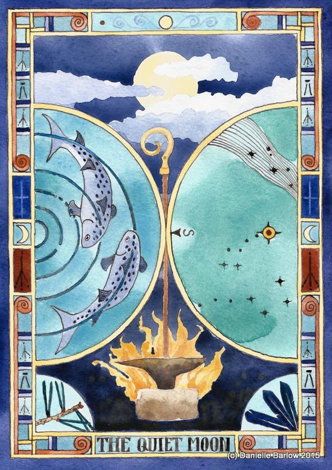 A4 Print 'quiet Moon' From Original 13 Moons Series - Etsy