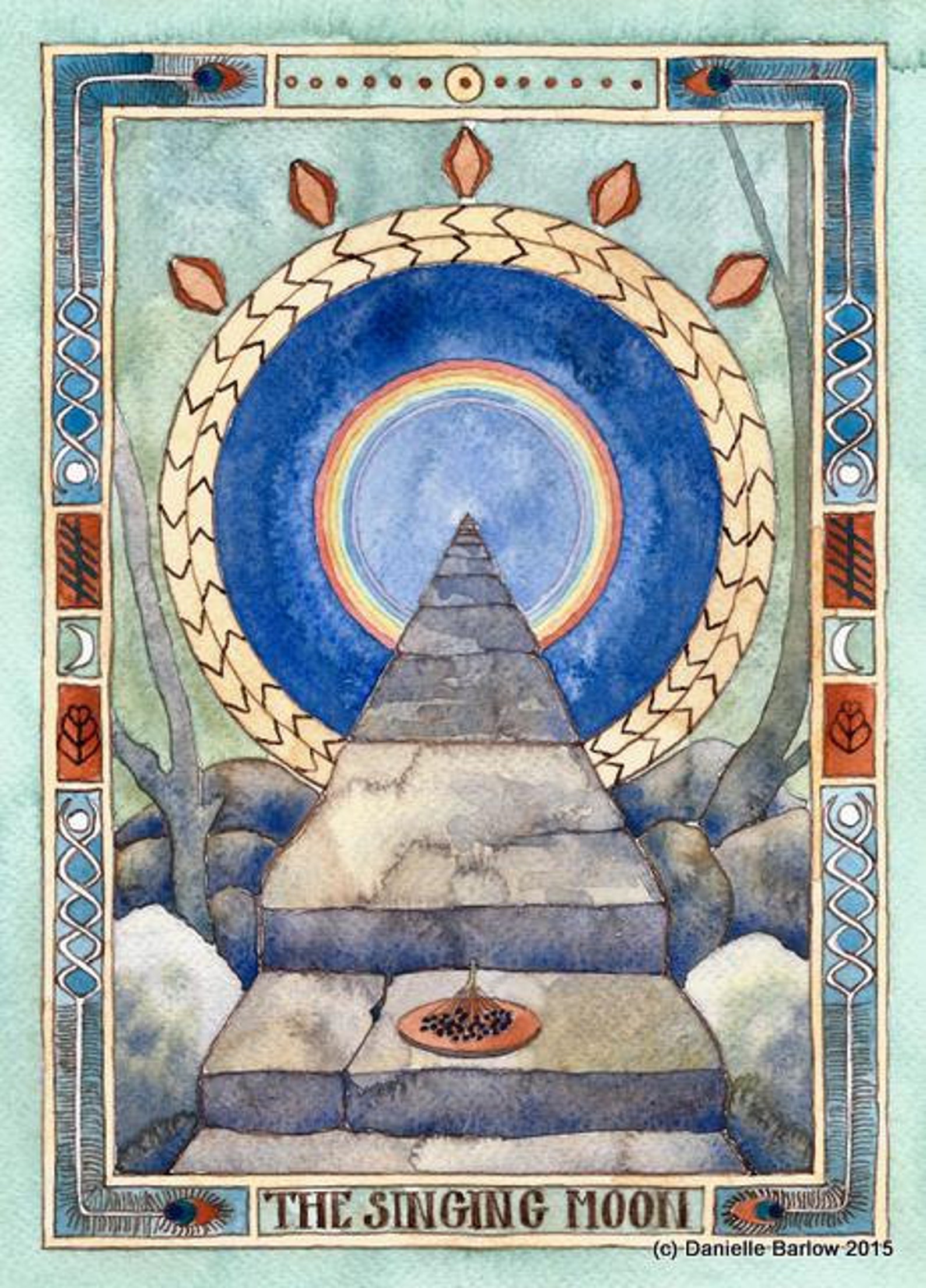 A4 Print 'singing Moon' From Original 13 Moons Series - Etsy