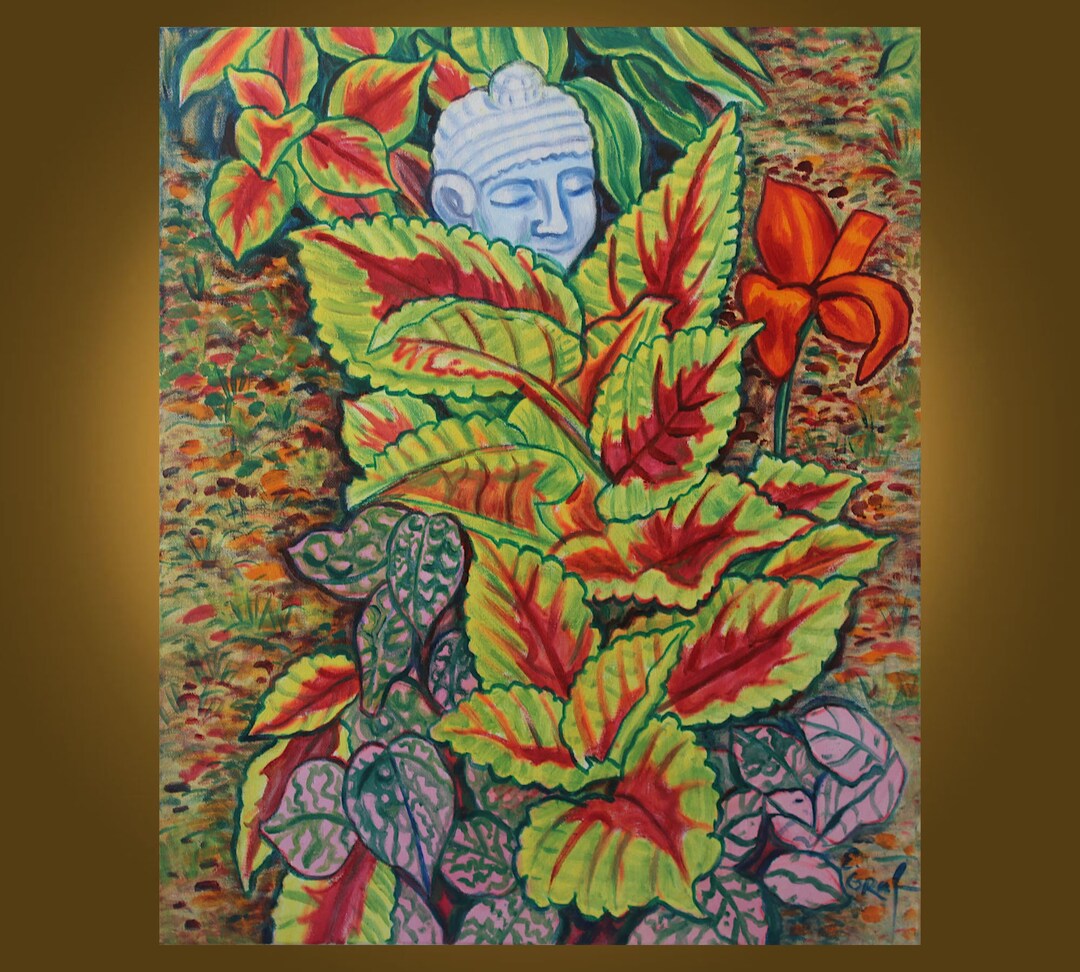 Buddha Cascade -- 20 X 24 Inch Original Oil Painting by Elizabeth Graf ...