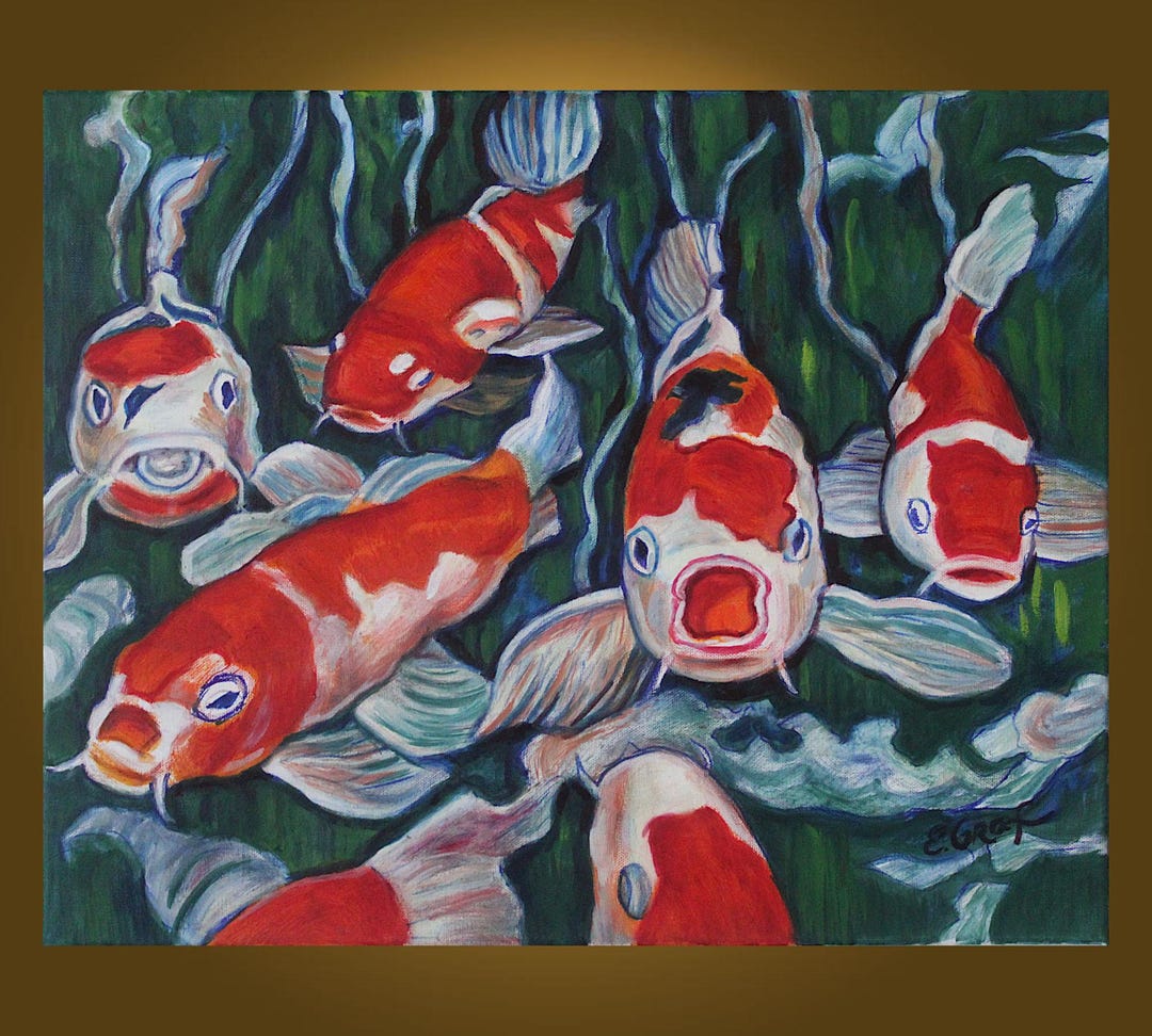 Goldfish Medley -- 16 X 20 Inch Original Oil Painting by Elizabeth Graf ...
