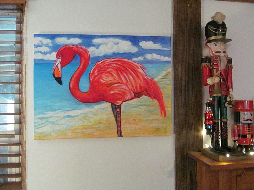 Flamingo -- 18 X 24 Inch Original Oil Painting by Elizabeth Graf -- Art ...