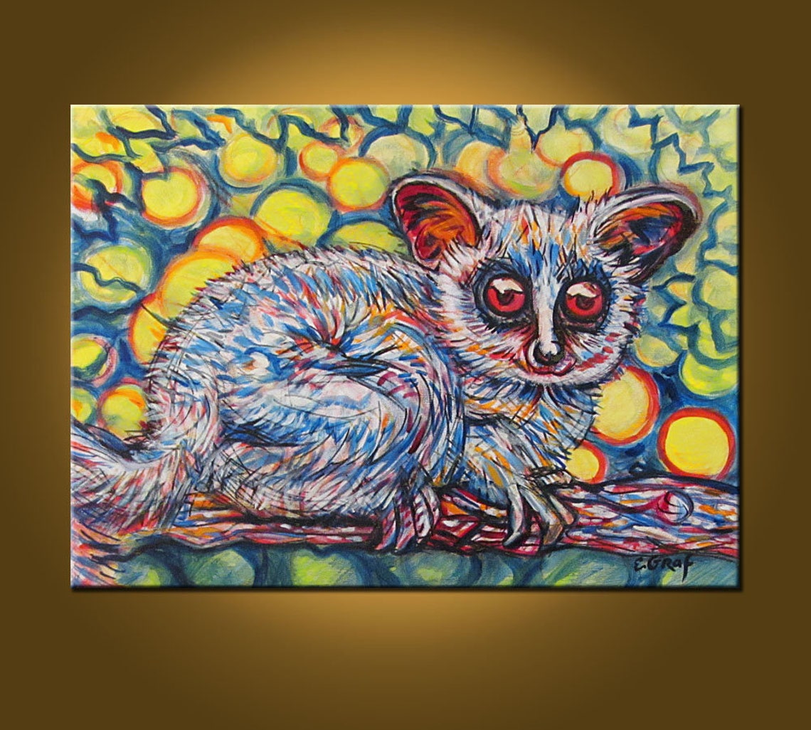 Spy Bush Baby -- 16 X 22 Inch Original Oil Painting by Elizabeth Graf ...