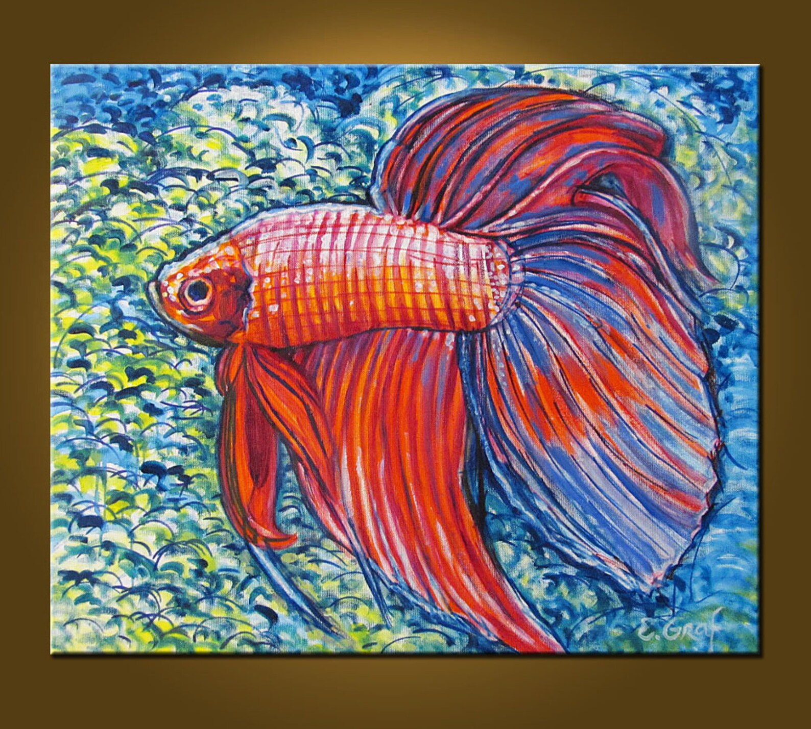 Magnificent Fish -- 20 X 24 Inch Original Oil Painting by Elizabeth ...