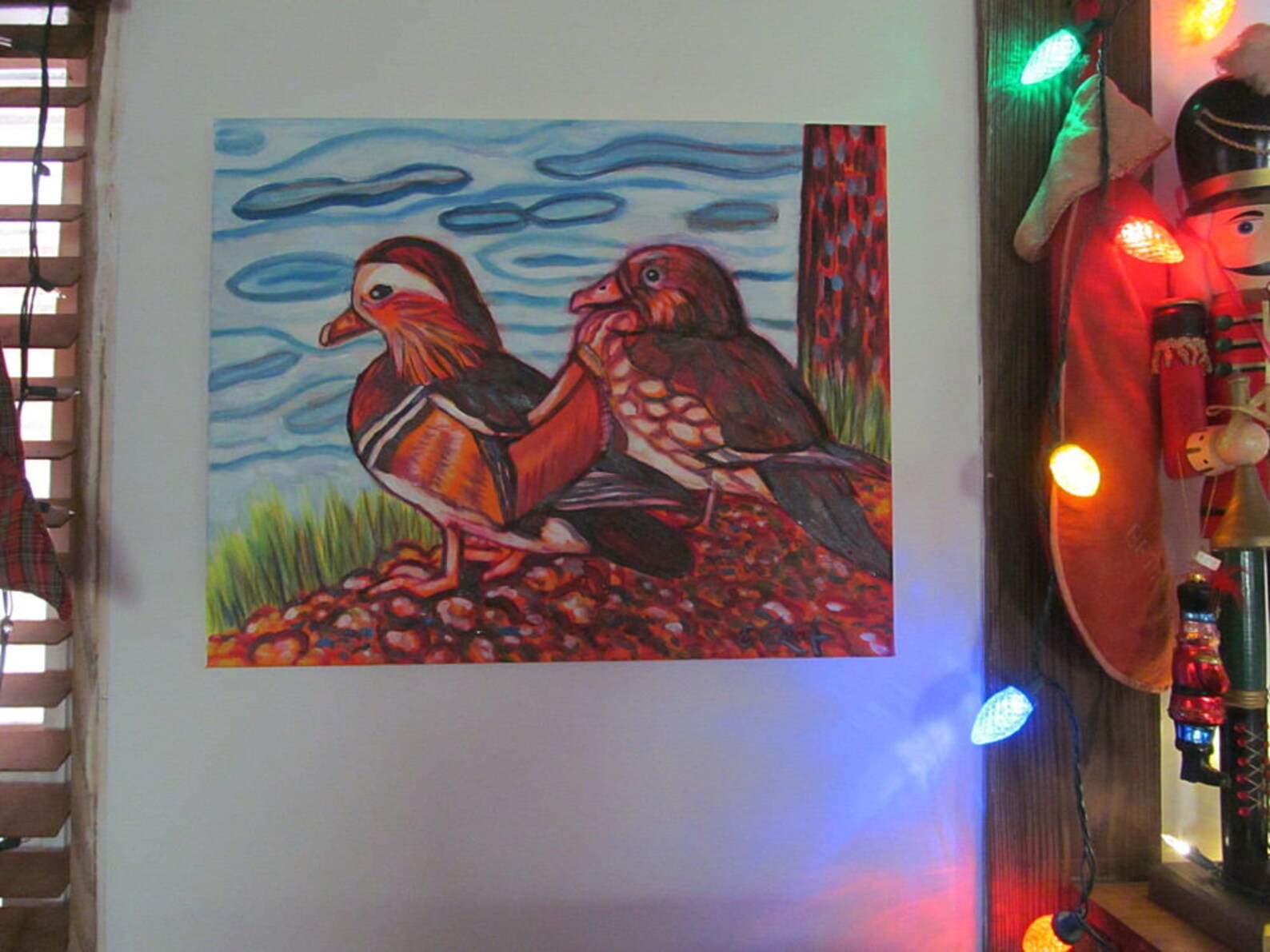 Mandarin Ducks 16 X 20 Inch Original Oil Painting by Elizabeth Graf Art ...