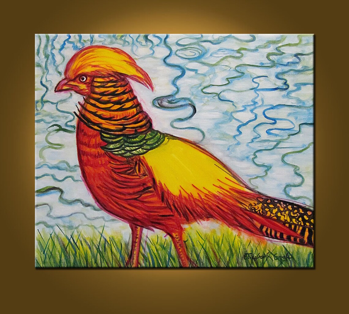 Golden Pheasant -- 20 X 24 Inch Original Oil Painting by Elizabeth Graf ...