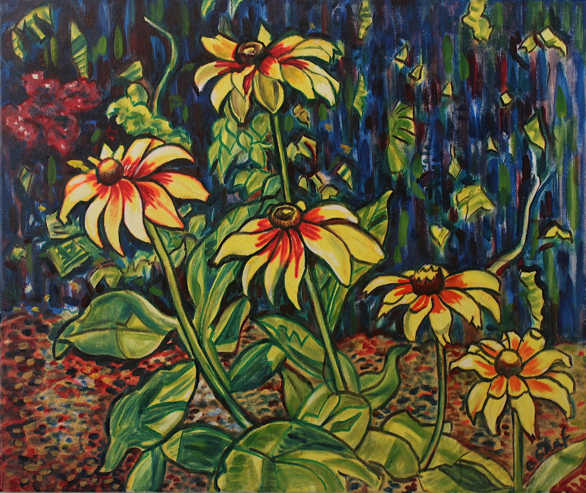 Fiesta Flowers II 20 X 24 Inch Original Oil Painting by Elizabeth Graf ...