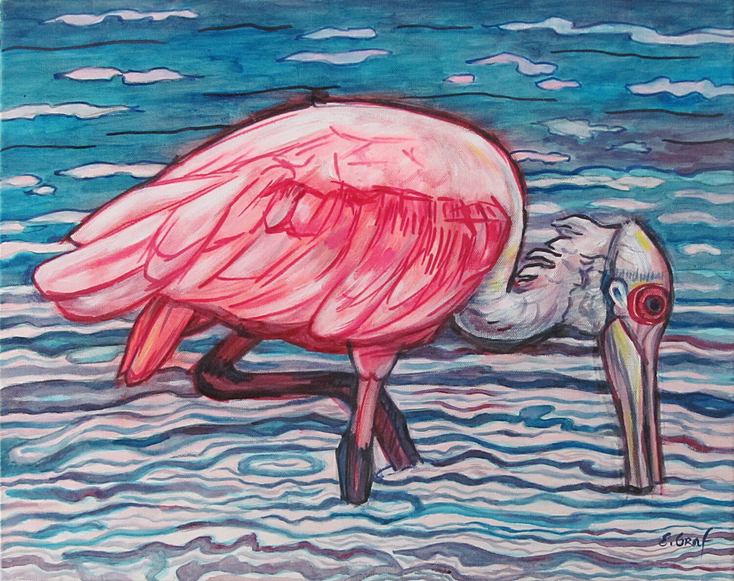 Rosie Roseate -- 16 X 20 Inch Original Oil Painting by Elizabeth Graf ...