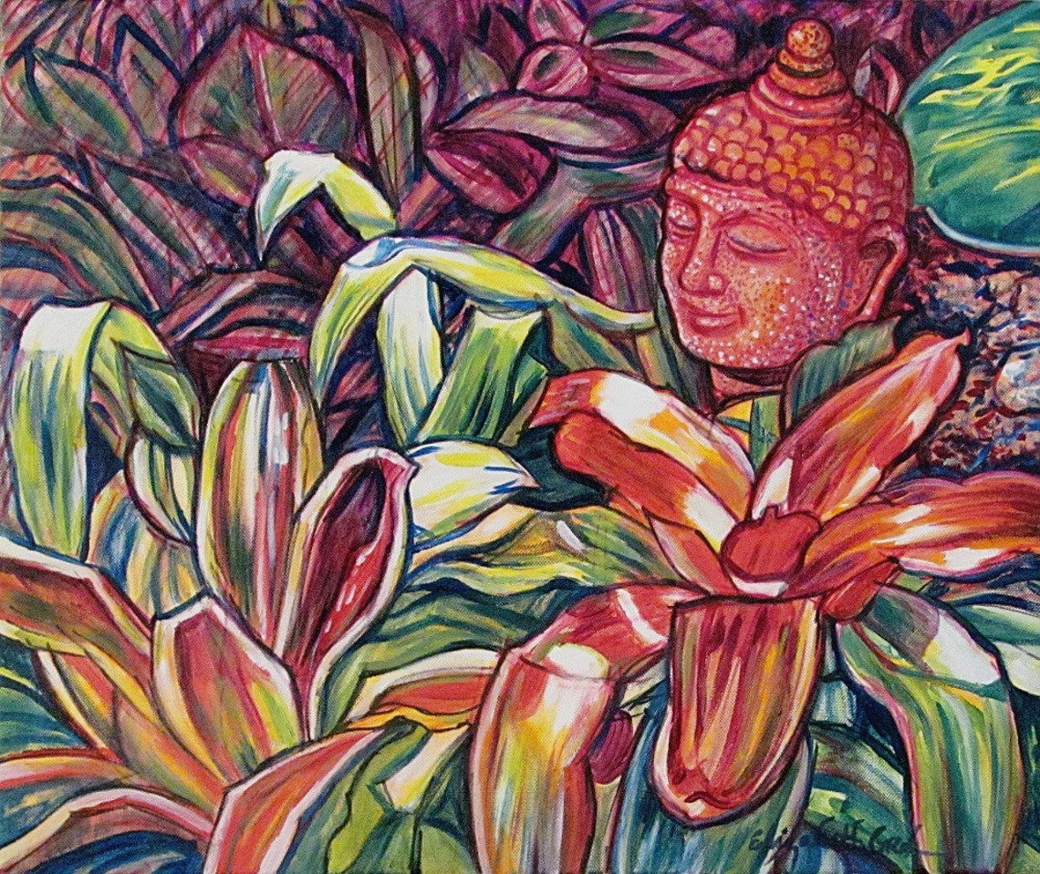 Splendid Buddha 20 X 24 Inch Original Oil Painting by Elizabeth Graf on ...