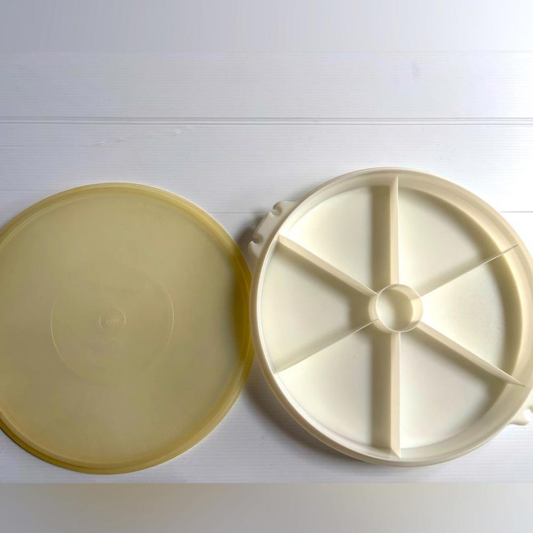 Vintage Tupperware Divided Round - Etsy