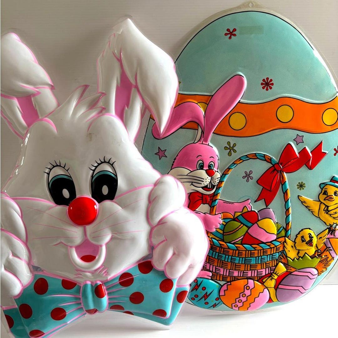 Vintage Easter Bunny Hanging Wall Decor (set of 2) - Etsy