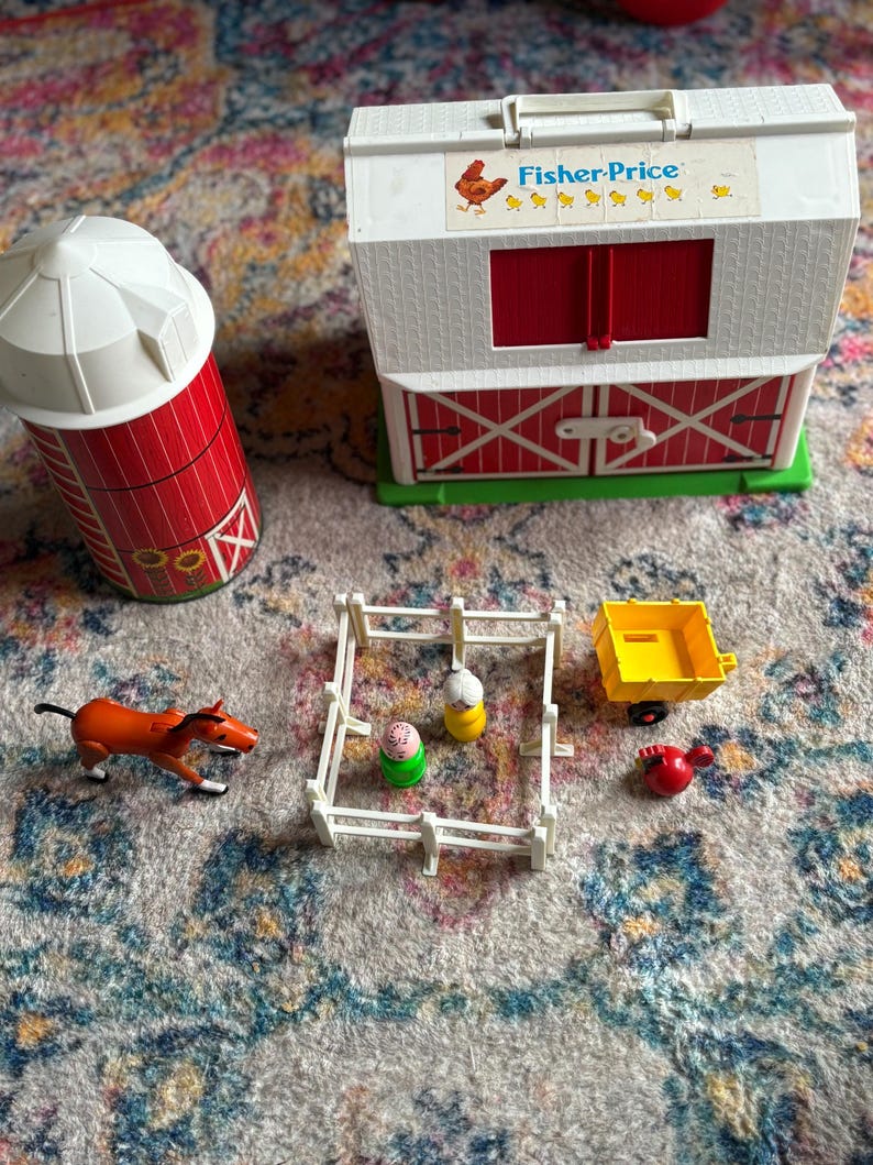 Vintage 1990 Fisher Price Family Little People Barn - Etsy