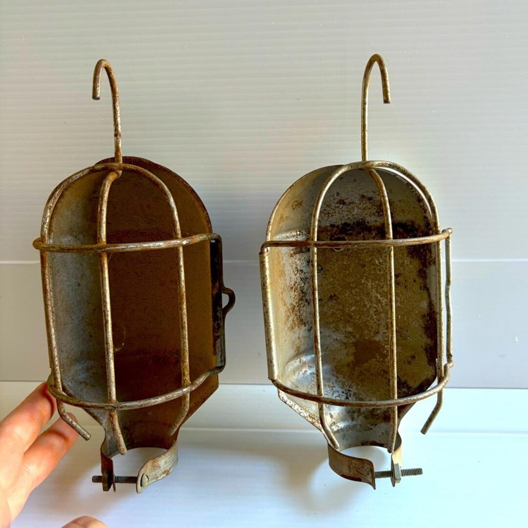 Vintage Wire Bulb Cage Lamp Guard set of 2 - Etsy