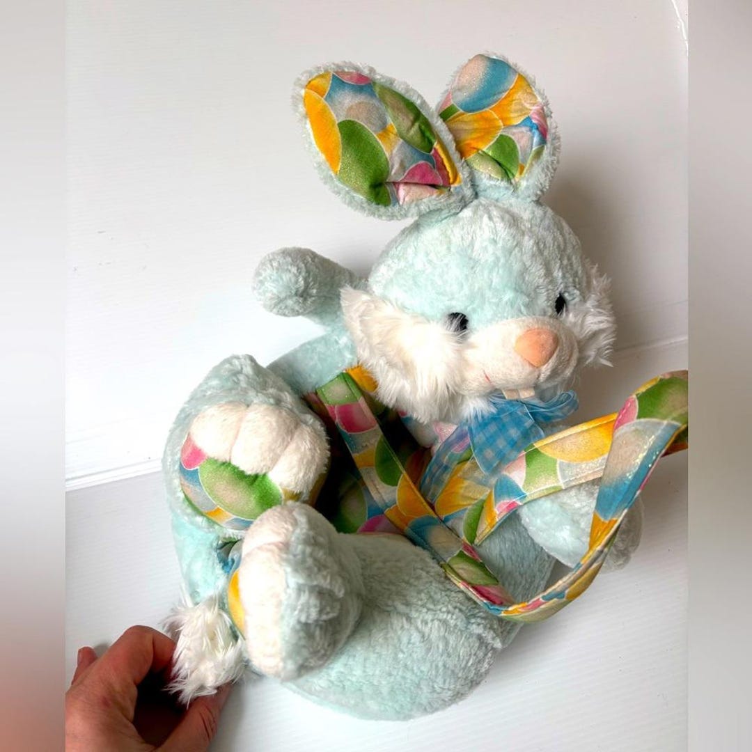 Vintage Easter Plushie Rabbit Basket - Etsy