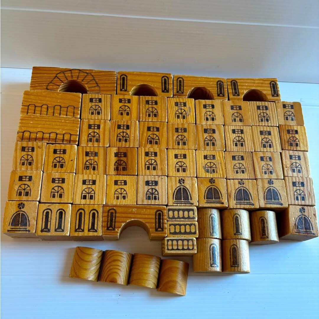 Vintage German Wooden Castle Building Blocks for Kids - Etsy