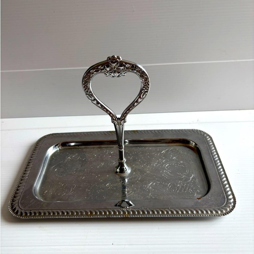 Vintage Chrome Metal Cheese Tray - Etsy