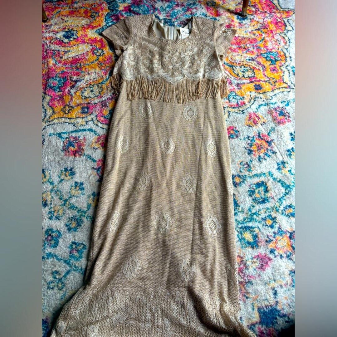Vintage Gold Dress by Cartise - Etsy
