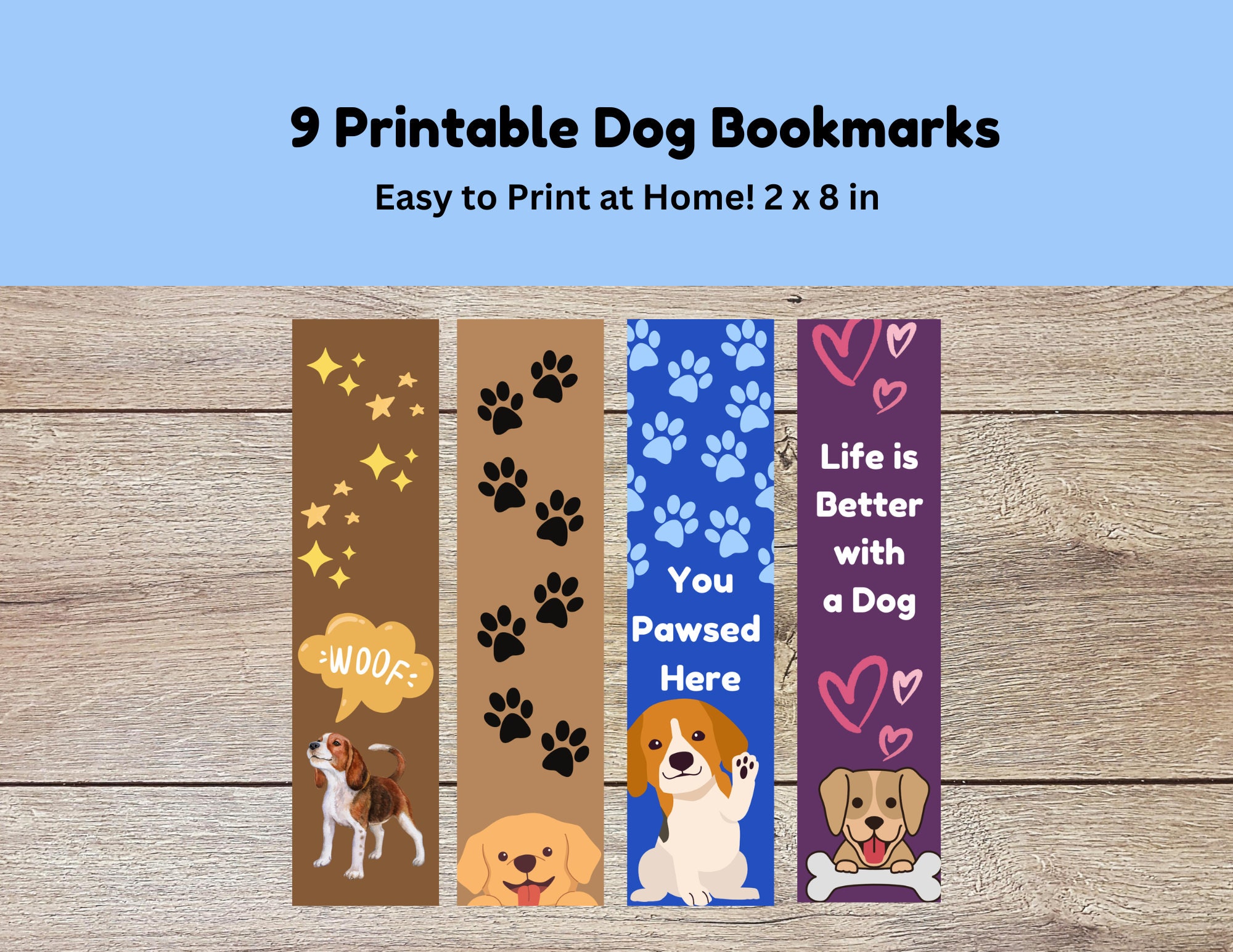 9 Printable Dog Bookmarks - Cute & Adorable Dog-themed Bookmarks ...
