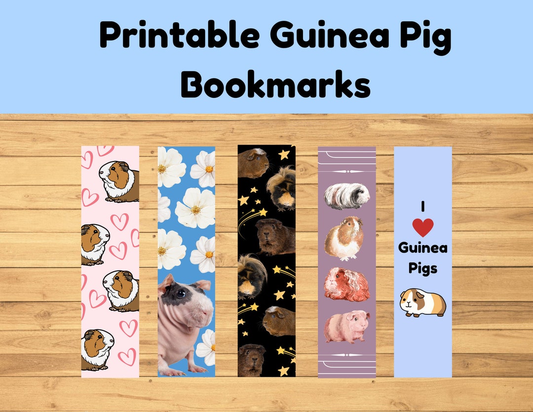 Guinea Pig Bookmarks - Printable - Set of 6! - Etsy