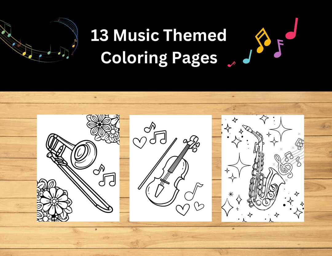 Music Themed Coloring Sheets | Printable Coloring Pages | Music Lovers ...