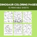 Printable Dinosaur Coloring Pages | 8.5 X 11 | Summer Activity - Etsy