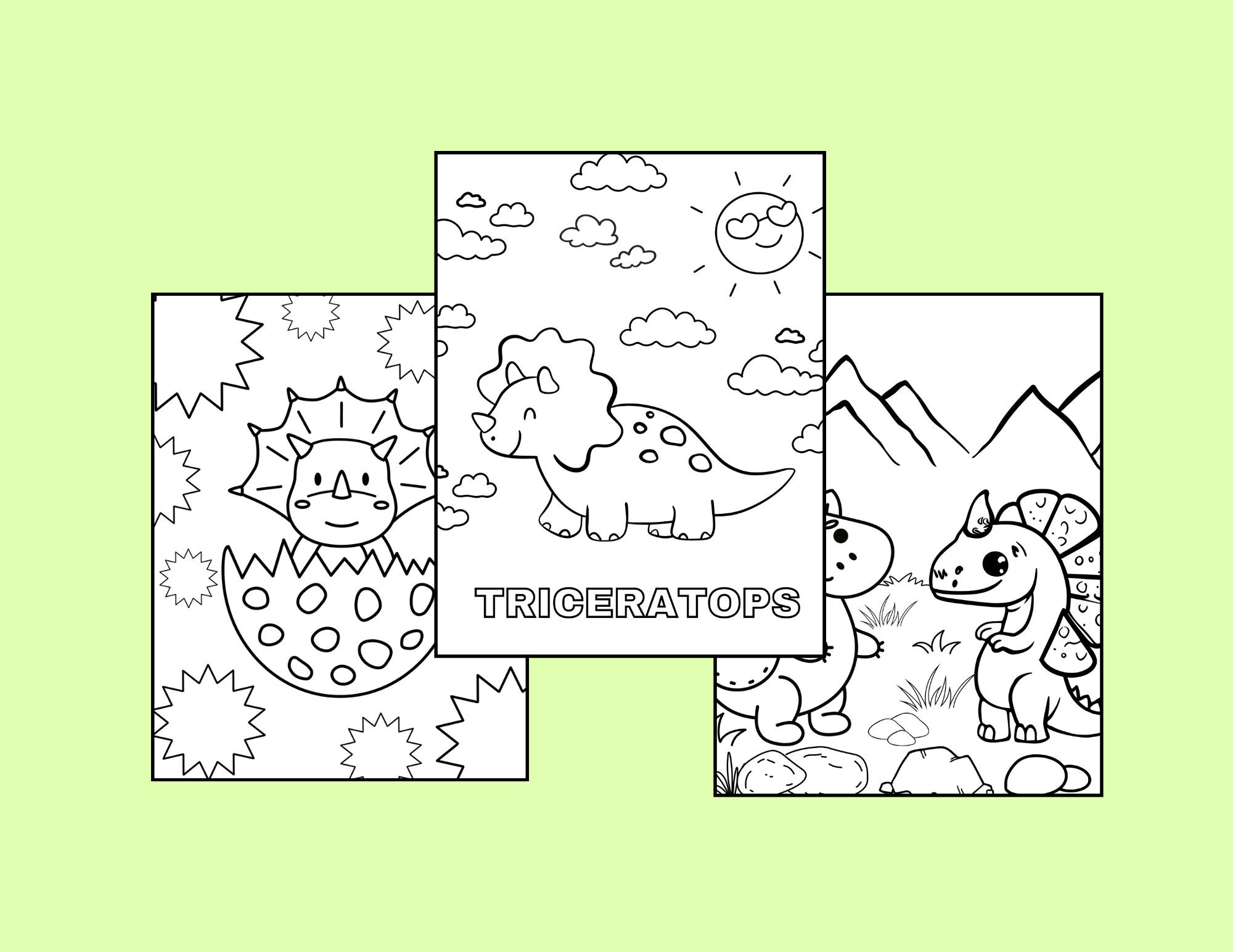 Printable Dinosaur Coloring Pages | 8.5 X 11 | Summer Activity - Etsy