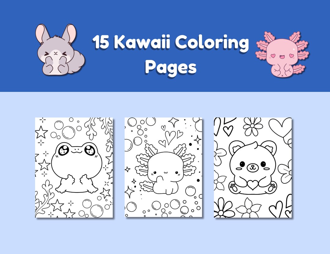 Kawaii Coloring Pages | Cute and Fun Designs for Kids and Adults - Etsy