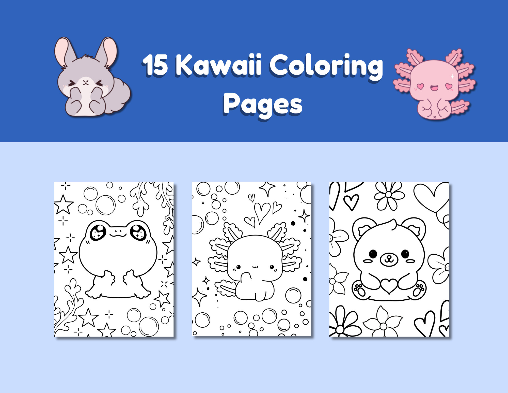 Kawaii Coloring Pages | Cute and Fun Designs for Kids and Adults - Etsy