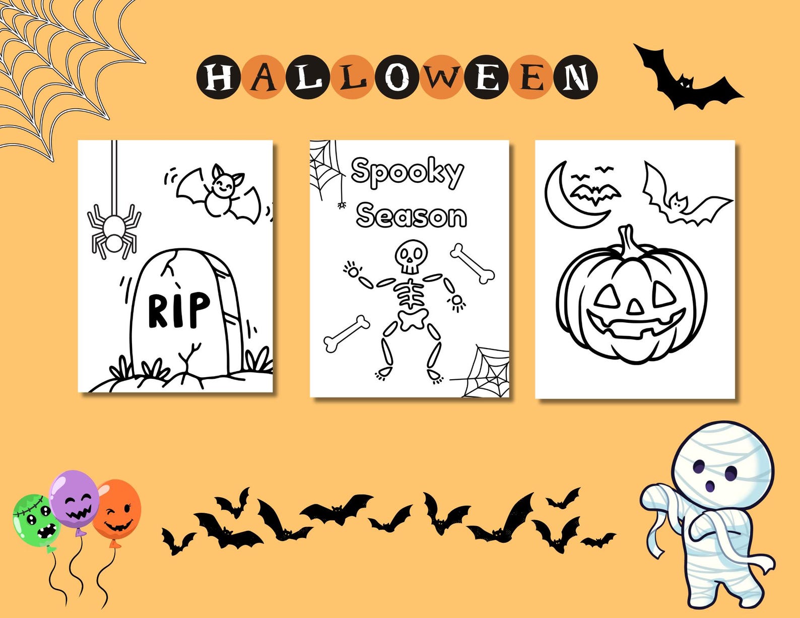 12 Printable Halloween Coloring Pages | Spooky Fun for All Ages ...