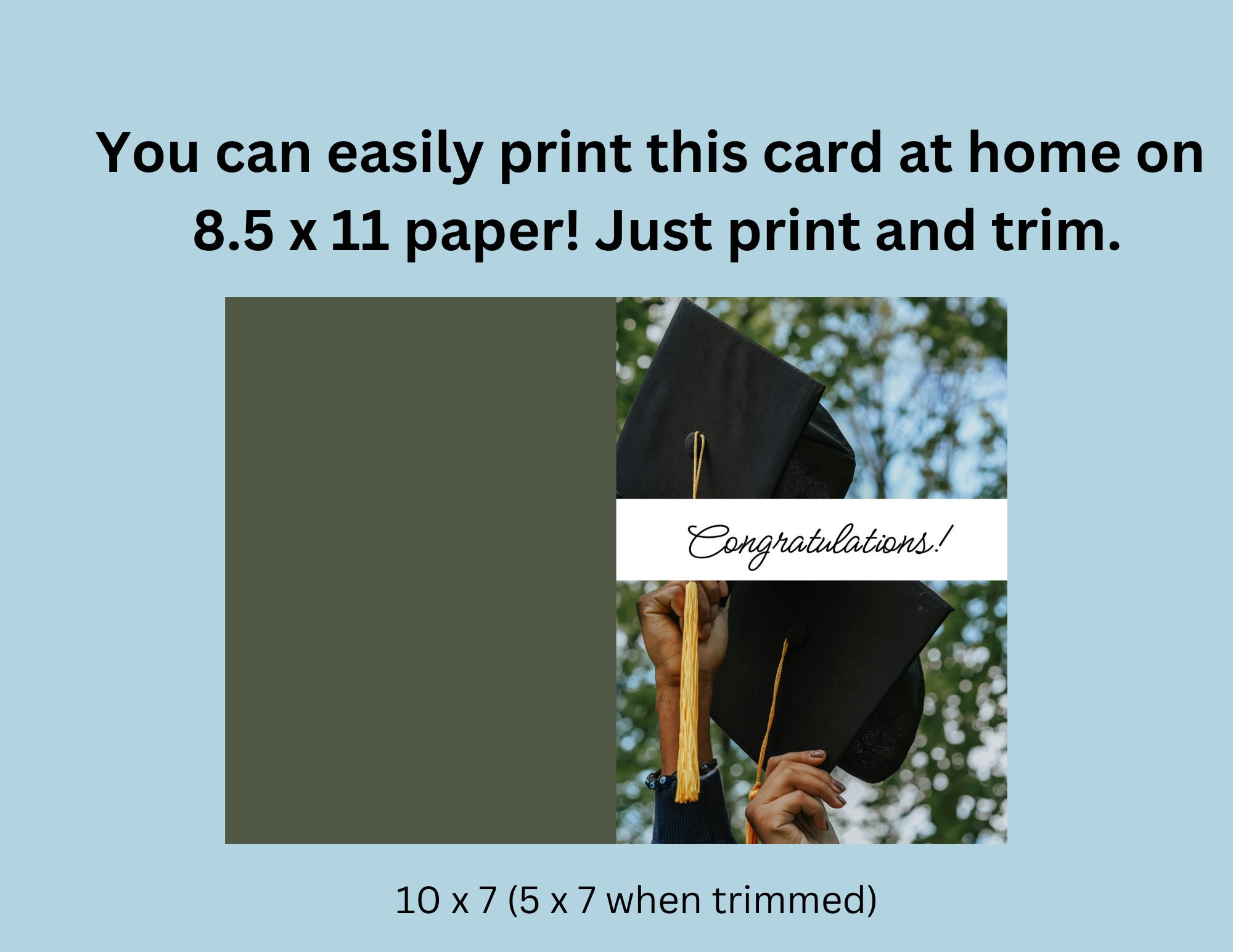 Printable Graduation Card Print at Home Instant Download - Etsy